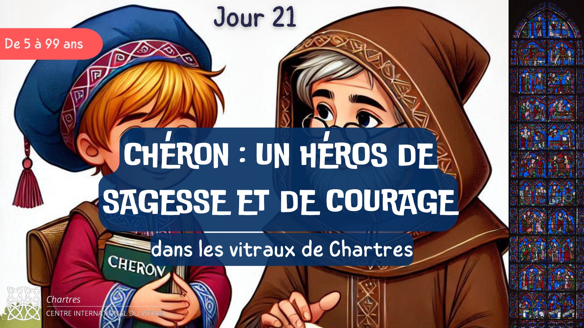 Le vitrail de saint Chéron de la cathédrale de Chartres