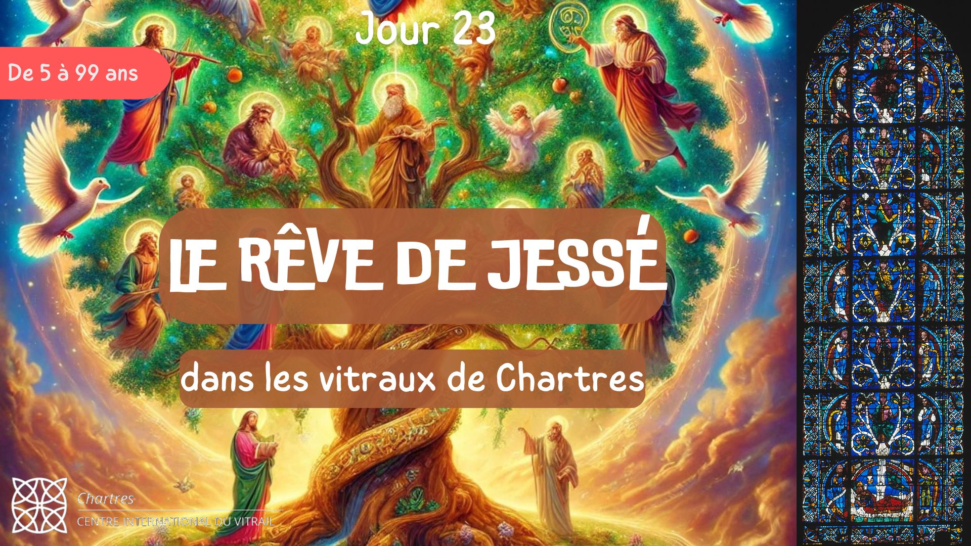 Le vitrail de l'Arbre de Jessé de la cathédrale de Chartres